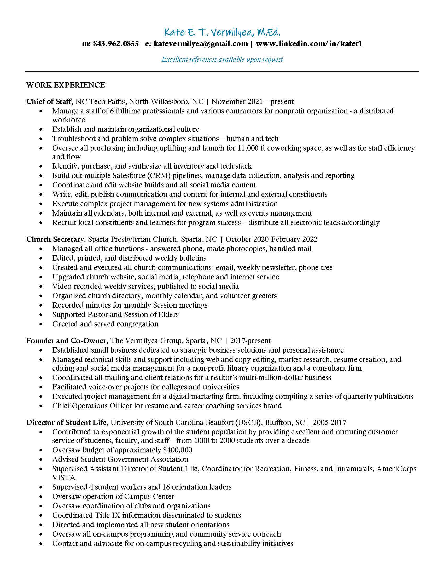 Kate Vermilyea, M.Ed. – The Vermilyea Group, LLC